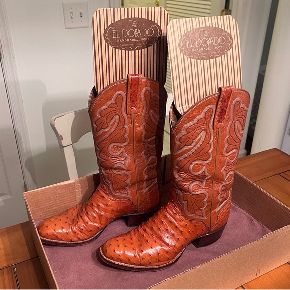 El Dorado | Shoes | El Dorado Mens Handmade Ostrich Brown Western ...